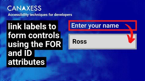 Link Labels To Form Controls Using The For And Id Attributes Youtube