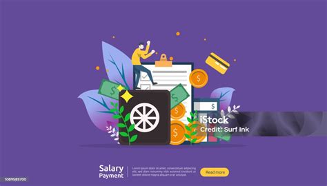 급여 지불 개념입니다 급여 연간 보너스 소득 종이 계산기와 사람들이 문자로 지불금 웹 페이지 서식 파일 배너 프레 젠 테이 션 사회 및 인쇄 매체를 방문 합니다 벡터