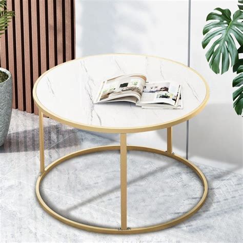 Couchtisch Weiß Gold Marmor Optik Dekopostde