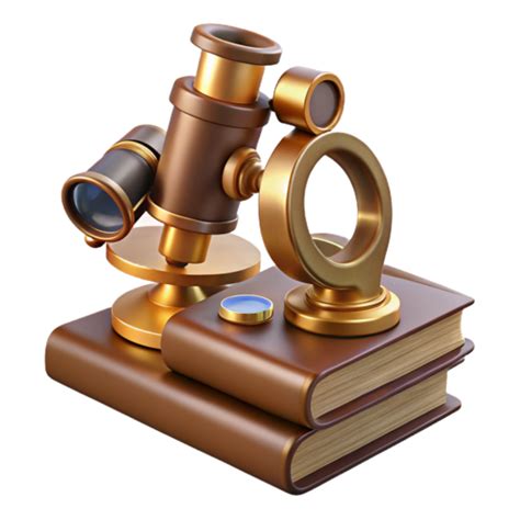 3d Render Of Antique Microscope On Books Scientific Exploration Illustration 55449503 Png
