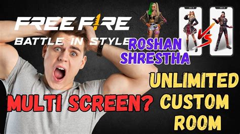 Free Fire 1 Vs 1 Custom Room Multiscreen Real Time Youtube