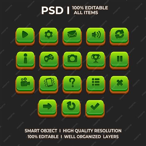 게임 ui 설정 게임 ui 버튼 게임 버튼 게임 ui psd 게임 ui 템플릿 게임 아이콘 프리미엄 psd 파일