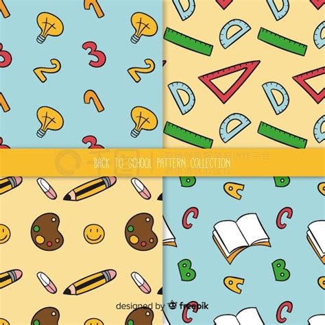 回到学校背景 手绘回到学校图案集合 模板免费下载 Ai格式 626像素 编号65590880 千图网