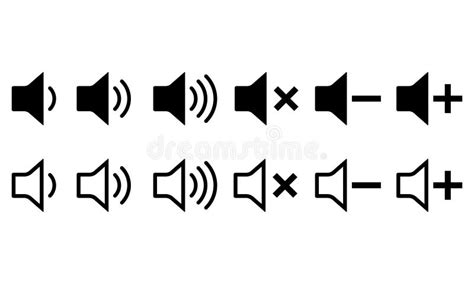 Volume Level Symbol Speakers Icon Set For Web Design Stock Illustration Illustration Of Play