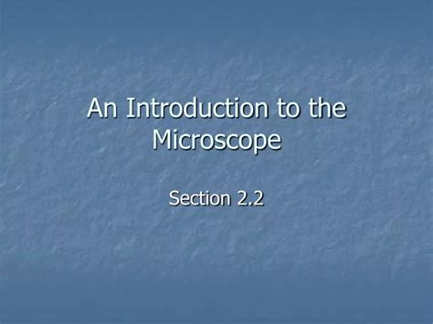 PPT An Introduction To The Microscope PowerPoint Presentation Free Download ID