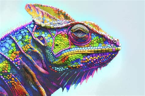 Chameleon S Head And Neck The Intricate Patterns And Textures Of Its