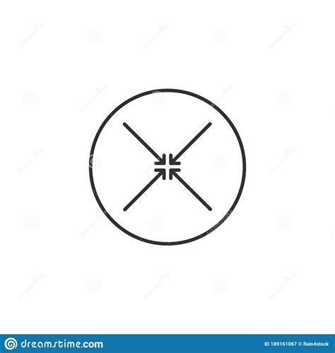 Exit Full Screen Icon Linear Style Stock Vector Illustration Isolated On White Background