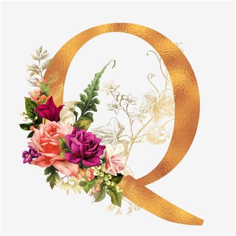 Floral Gold Alphabet PNG Images Alphabet Gold Wedding PNG