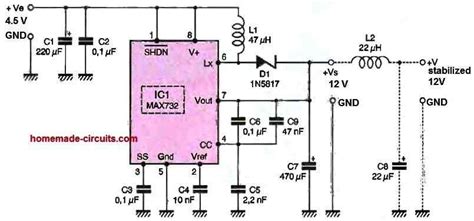 Switching Boost Converter Circuit Using Ic Max Homemade Circuit
