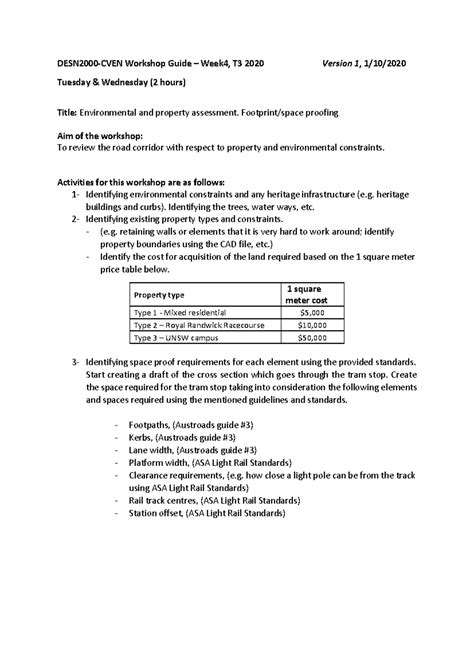 Week 4 Workshop 1 No Description Desn2000 Cven Workshop Guide Week4 T3 2020 Version 1
