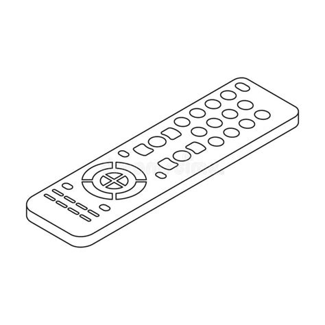Remote Control Vector Icon Outline Vector Icon Isolated On White Background Remote Control