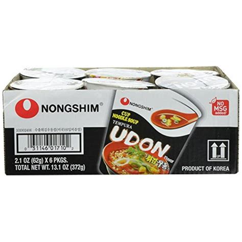 Nongshim Cup Noodle Soup Tempura Udon 21 Ounce Pack Of 6 Walmart