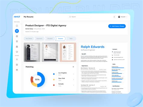 saas dashboard ai resume builder design behance behance