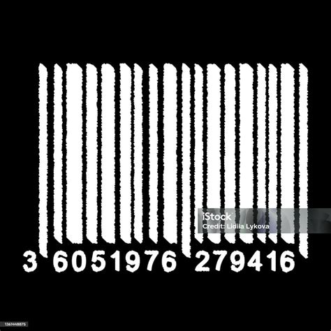 검은 색 배경에 격리 된 바 코드 범용 제품 스캔 코드는 낙서 스타일로 스캔합니다 건강 모니터링에 대한 스톡 벡터 아트 및 기타 이미지 건강 모니터링 건강관리와 의술