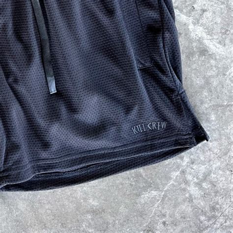 Simple Muay Thai Shorts Mid Thigh Cut Blackout Kill Crew