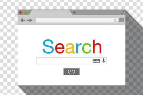 Transparent Web Browser Window Template Of Website Page Empty Mockup Of Internet Website Stock