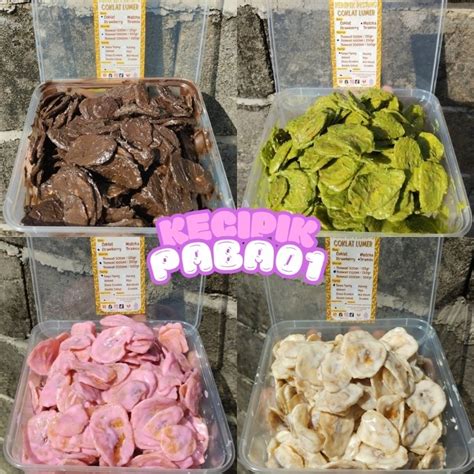 Jual Keripik Pisang Coklat Lumer Box 1000ml250gr Rasa Coklat Matcha