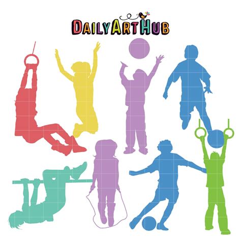 Clip Art Silhouette Bambini