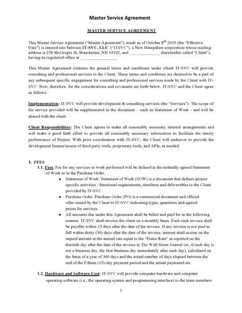 40 Editable Master Service Agreement Templates Msa