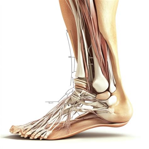 Human Ankle Joint Anatomy Labeled Bones Ligaments Premium Ai
