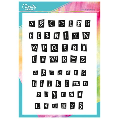 Block Print Alphabet A4 Stamp Set Claritystamp