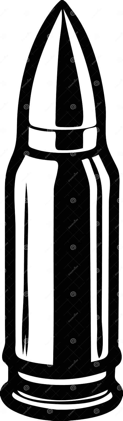 High Caliber Bullet Silhouette Vector For Shooting Art Stock Vector