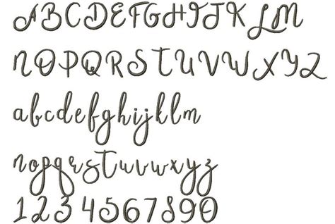 Extra Large Katy Script Machine Embroidery Font Alphabet Rivermill