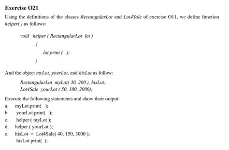 Solved Exercise Using The Definitions Of The Classes Chegg