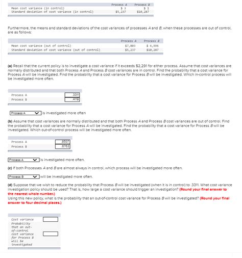 Solved Furthermore The Means And Standard Deviations Of The