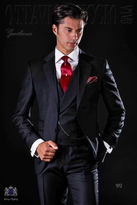 Traje Negro Sarga Pura Lana Mario Moreno Moyano Traje De Novio Negro