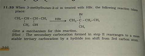 When 3 Methylbutan 2 Ol Is Treated With HBr The Following