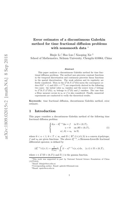Pdf Error Estimates Of A Discontinuous Galerkin Method For Time