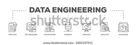Data Engineering Infographic Icon Flow Process Stock Vector Royalty