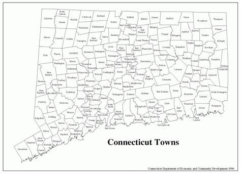 State Of Ct Map With Towns Printable Map