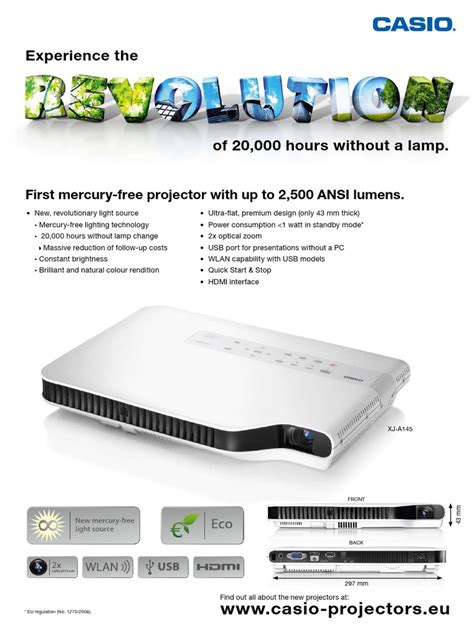 Factsheet Casio Projectors En Pdf Lighting Light