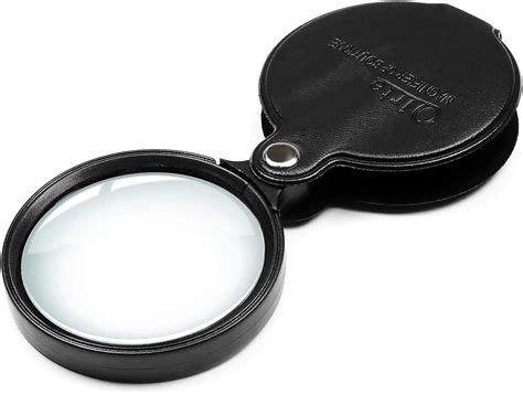 Petite Loupe De Poche 10x En Verre Mini Loupe Pliable Avec Gaine De