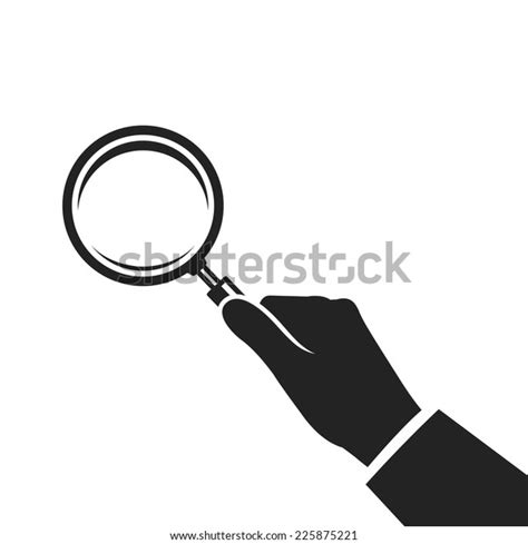 Hand Holding Magnifying Glass Vector Flat Stock Vector Royalty Free