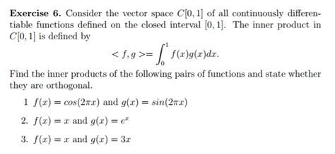 Solved Consider The Vector Space C Of All Continuously Chegg
