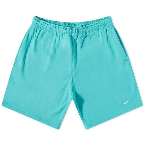 Nike Nrg Solo Swoosh Fleece Short In Washed Tealwhite Nike