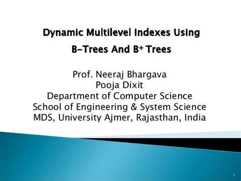 dynamic multi level indexing using b trees and b trees