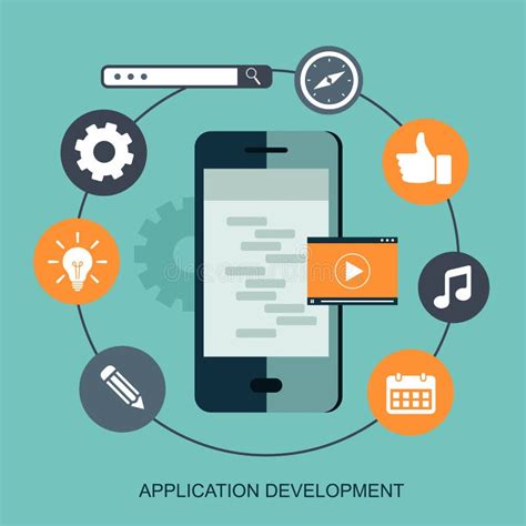 Application Development Mobile Applications Concept Hands With Phones