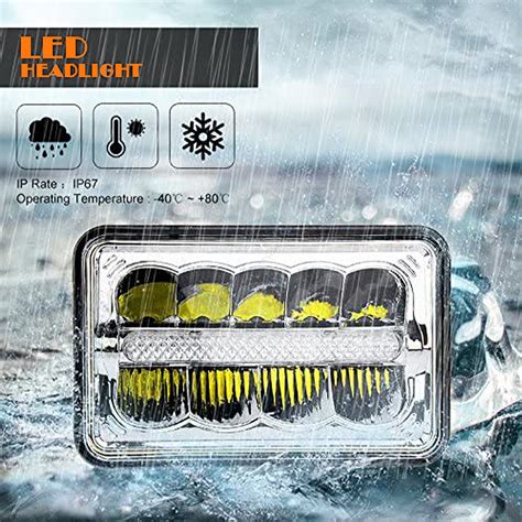 Doxmall 90W Rectangular 4X6 Inch Led Headlight Sealed Beam Headlamp