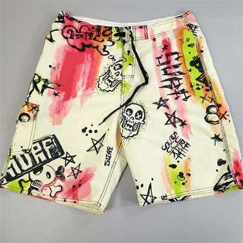 No Boundaries Board Shorts Mens 34 Unlined Skull Surf Gem