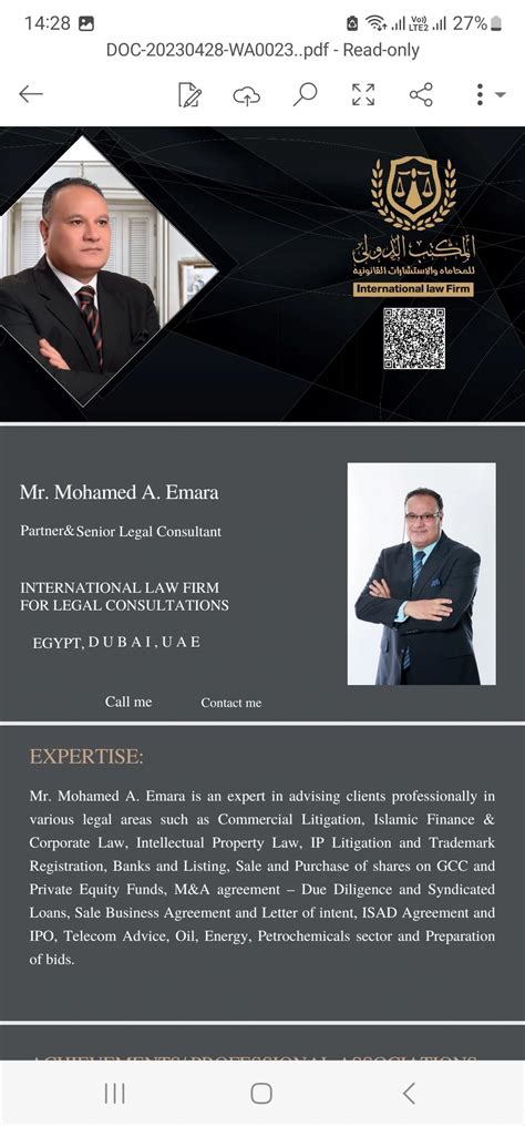 Mohamed A Emara On Linkedin International Law Firm In Uae