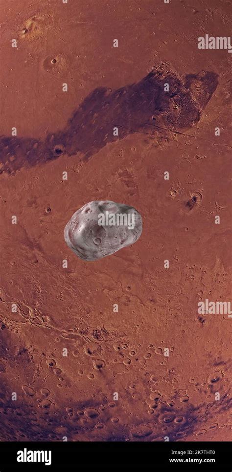 Satellite Martian Phobos Mars I Orbiting Around Mars Planet 4k