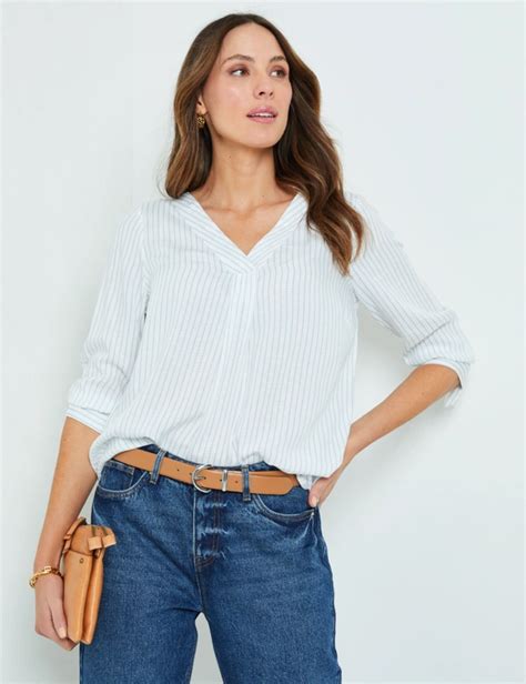 Katies Stripe Tie Front Shirt Ezibuy Australia