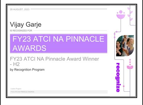 Vijay Garje On Linkedin Accenture Pinnacle Atci Recognition