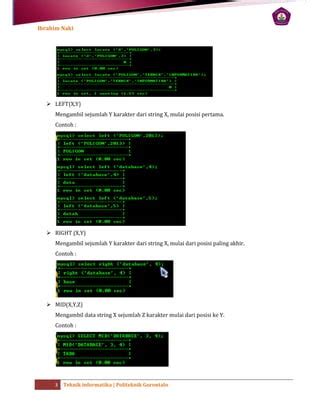 FUNGSI FUNGSI DALAM MYSQL PDF
