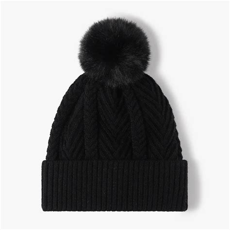 Korean Autumn Winter Jacquard Solid Color Thickened Warm Woolen Hats