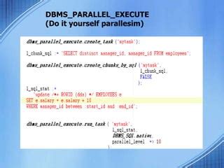 Oracleın parallel execution yetenekleri ve performans PPT